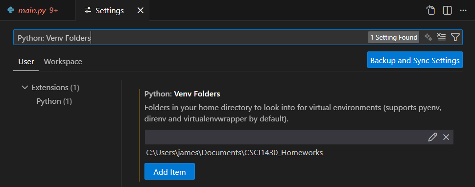 Specifying locations for python virtual environments.